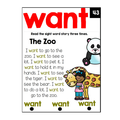 sightword高频词小短文cvc故事