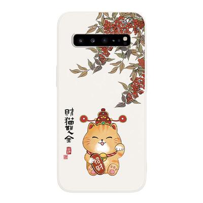 财源滚滚适用三星S10手机壳galaxys10+新款S10E液态硅胶10十samsungs套plus柴犬猫咪10加SM4G5G104G105G外壳