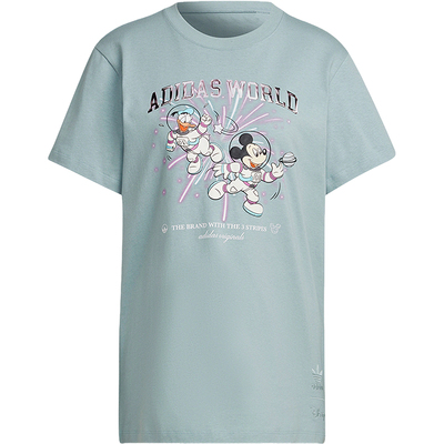 阿迪达斯女士印花运动短袖T恤