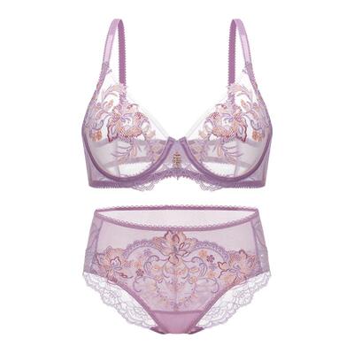 La Clover【套装】兰卡文赞歌系列性感刺绣花边蕾丝文胸内裤套装