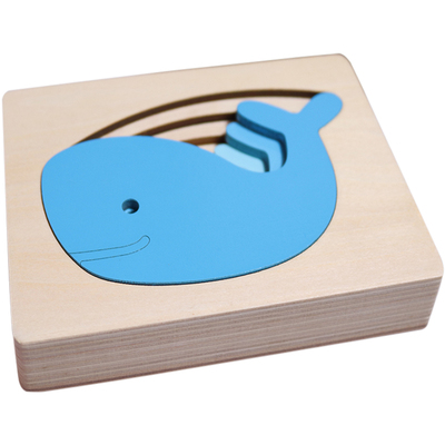 蒙氏多层动物拼图益智力2岁教具