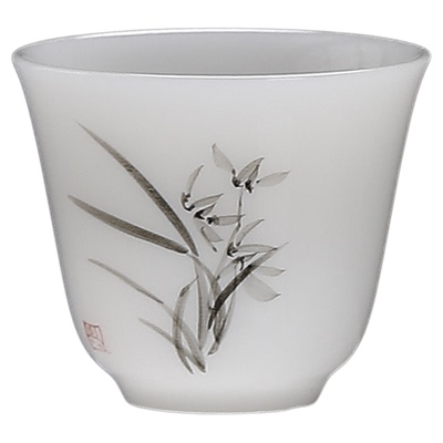 釉下彩手绘兰花小号品茗杯小茶杯
