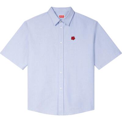KENZO 男士经典海棠花图案小Logo休闲短袖衬衫