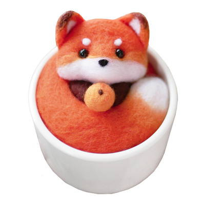 数绵羊羊毛毡戳戳乐diy手工 小狐狸材料包送玩偶摆件情侣闺蜜礼物