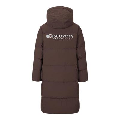 Discovery探索户外防泼水防风长款连帽鹅绒加厚羽绒服男女25冬新