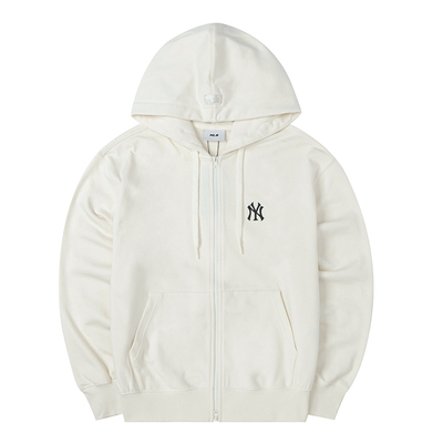 【自营】MLB针织夹克男装女装奶油色春秋夹克轻薄休闲服3ATRB0151