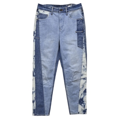 中性水洗扎染锥形牛仔裤休闲裤