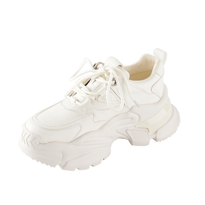 诺贝达休闲坡跟圆头老爹鞋