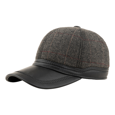 男士帽子冬季加绒加厚爸爸护耳帽