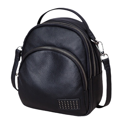 真皮女包双肩斜挎两用迷你小背包