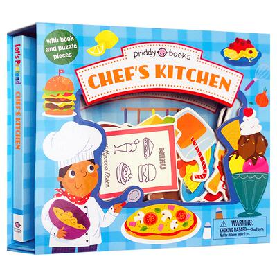 英文原版小小角色扮演家过家家Let's Pretend Chef's Kitchen厨师消防员赛车手宇航员Astronaut公主派对操作互动游戏书firefighter