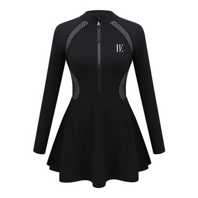 BE范德安爆款小黑裙长袖裙式泳衣