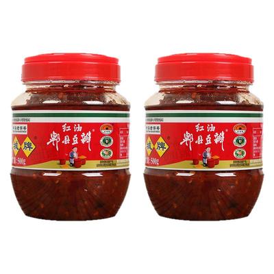四川特产红油豆瓣酱500g家用辣椒酱香辣调味商用1kg川菜咸辣口味
