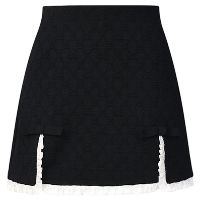 ORA GENESIS2025年秋季新品荷叶边装饰开叉针织半裙