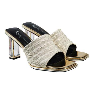 露趾水晶粗高跟潮流一字带凉拖鞋