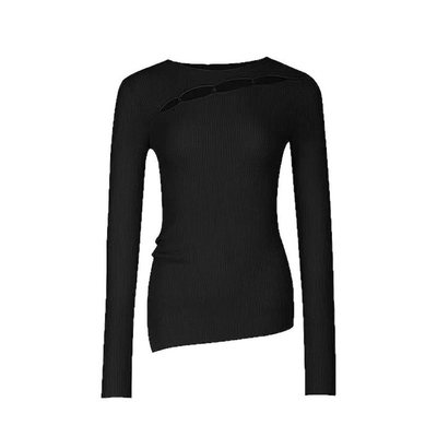 歌力思商场同款秋冬镂空针织衫