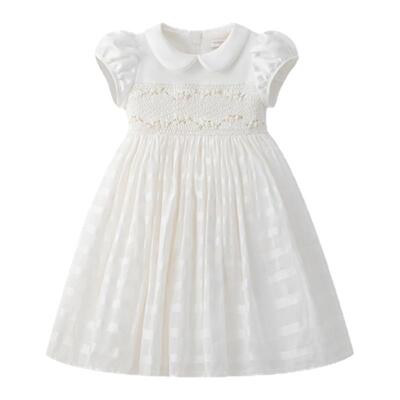 小雏菊PM童装手工花朵刺绣连衣裙