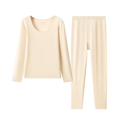 芬腾可安A类棉10A抑菌女士圆领保暖内衣套装修身显瘦秋衣秋裤女