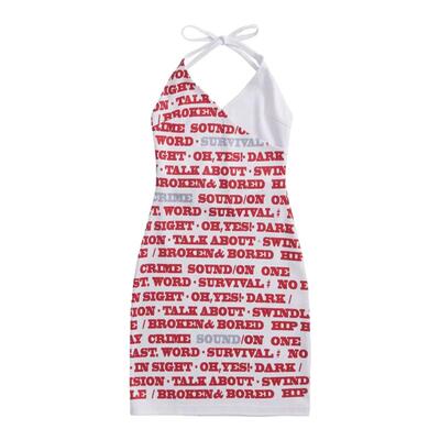 【AGD】WrongSolution crime恶搞系列挂脖绑带辣妹度假露背连衣裙