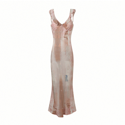 IF BY LAND 设计师品牌2026春夏新品多色印花雪纺吊带连衣裙