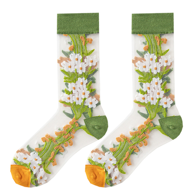 透明ins复古向日葵水晶玻璃丝