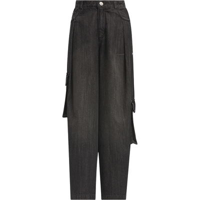 Adidas/阿迪达斯正品三叶草女士经典牛仔多口袋工装长裤KC5825