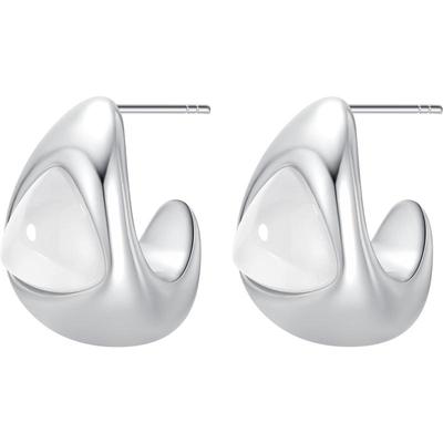 冰川耳钉女2023年新款银针耳饰