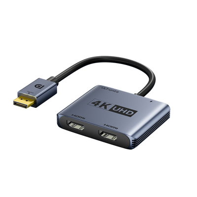 优籁特DP转HDMI转换器双屏异显4K60Hz电脑主机显卡接显示器扩展坞