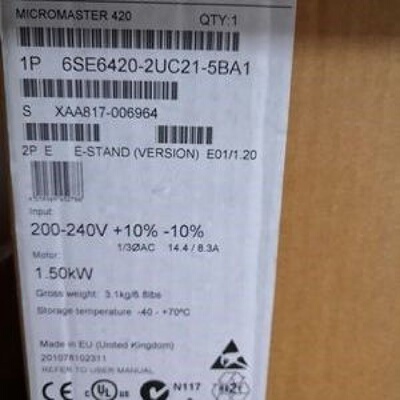 议价6SE64202UC215BA1变频器420无滤波器47-63Hz恒定转矩1.5kW