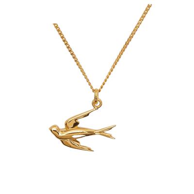 MCQ ALEXANDER MCQUEEN麦昆飞燕饰细马衔索微标雕花虾扣项链