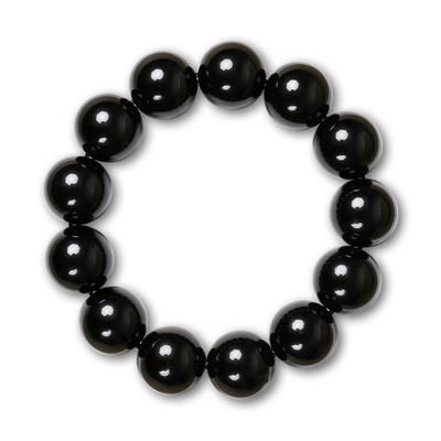 收藏级天然乌金黑曜石手链本命年