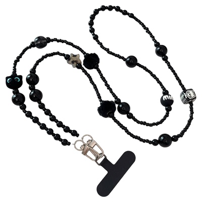 个性时尚豹纹毛球海星黑猫串珠