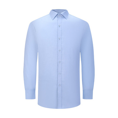 【热保护】乔治白加棉加厚男士长袖衬衫商务工装温莎领蓝衬衣冬