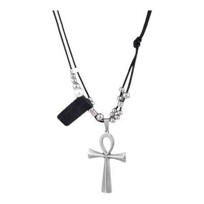 朋克风十字架吊坠项链
