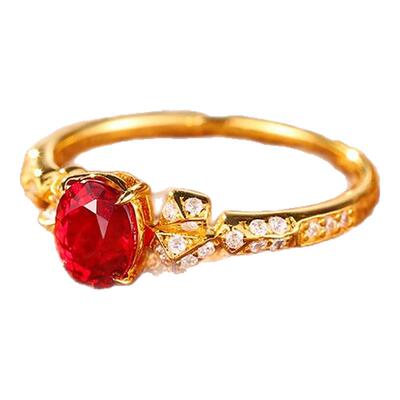 925银育培红宝石闭口戒指