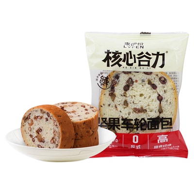 来伊份坚果车轮面包500g