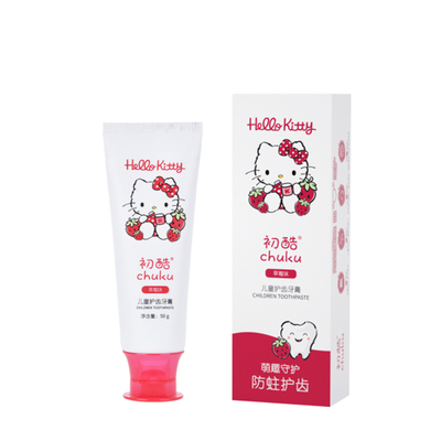 HELLO KITTY凯蒂猫水蜜桃儿童牙膏草莓宝宝防蛀牙3-12岁