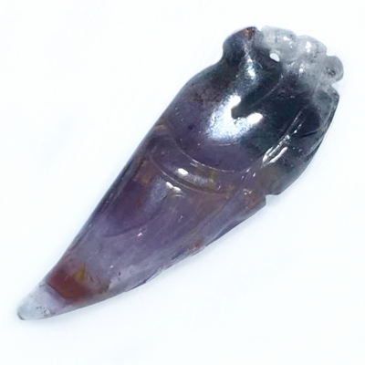 极光23狼牙天然水晶原石雕刻吊坠