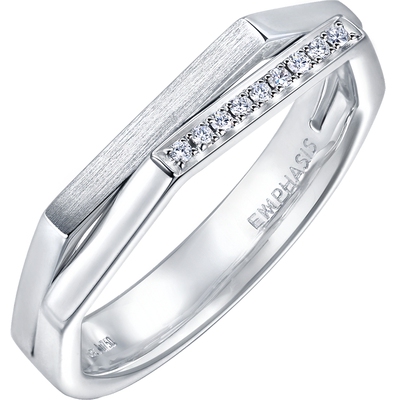 「冠」系列18K金双环钻石戒指