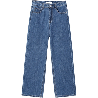 太平鸟女装春秋季时尚烫钻直筒牛仔裤A1HAE3328