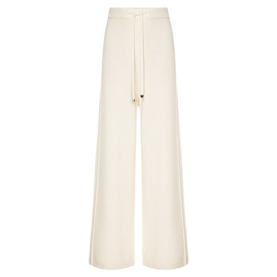 HPLY荷比俪2025冬新款100绵羊毛抽绳松紧腰针织直筒阔腿休闲裤