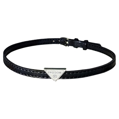 S925纯银高级三角皮绳项圈