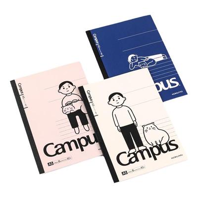 国誉noritake联名款笔记本无线胶装本猫与少年记事本a6办公笔记本A5小随身口袋本网格本B5方格本