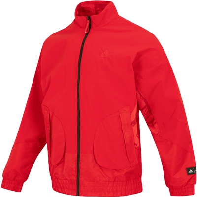 阿迪达斯新年款外套加绒红色夹克