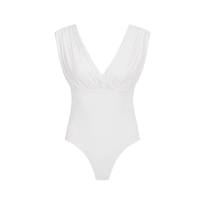 显瘦内搭连体衣露背V领修身上衣