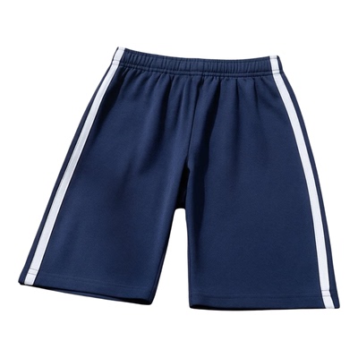 夏季童装校服短裤深蓝色白蓝二条
