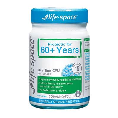 life Space60+中老年人益生菌胶囊调理肠胃老人益生元40粒/60粒