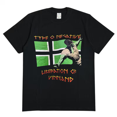 Type O Negative美式复古暗黑oversize撞色拼接潮牌纯棉短袖T恤