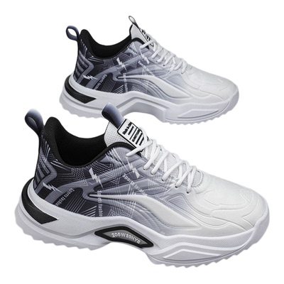 男鞋2026新款冬季透气学生运动休闲大码4546青少年网面老爹跑步鞋