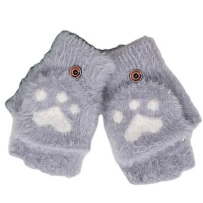 新款毛绒手套可爱猫爪户外保暖